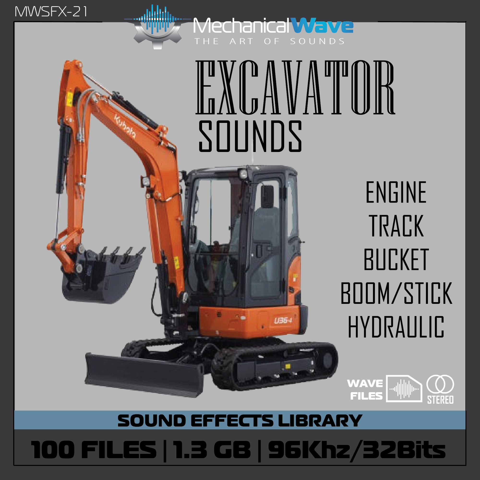Excavator Sounds - Sound Effects library Mechanical Wave SFX